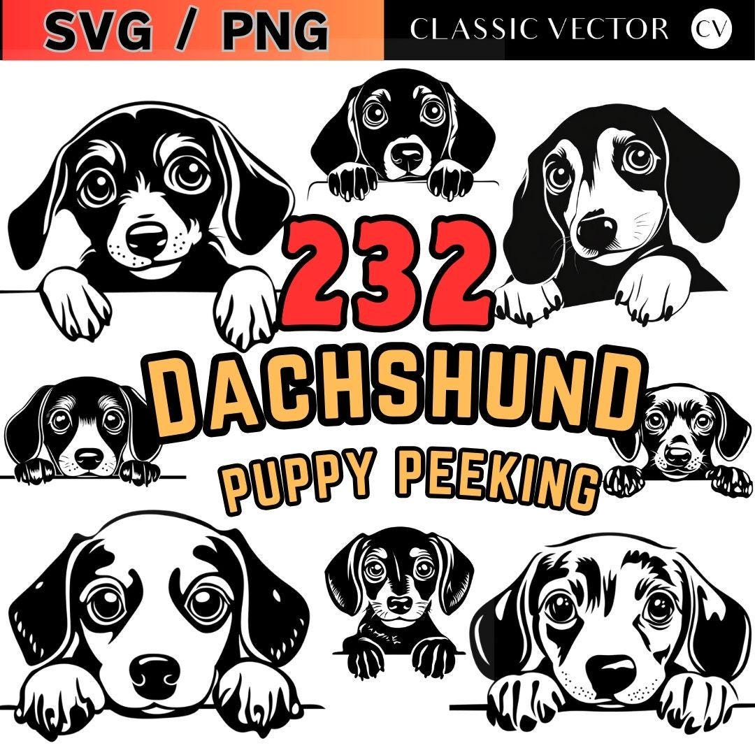 Golden Retriever Peeking Puppy Bundle - SVG & PNG Files for Cutting ...