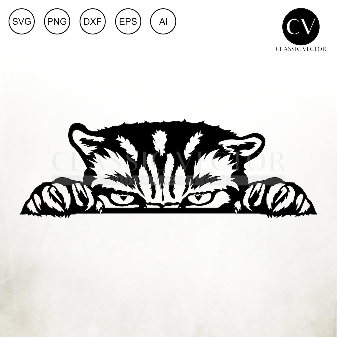 Cute Cat SVG | Curious Kitten Clipart | Cat Svg | Peeking Face Svg ...