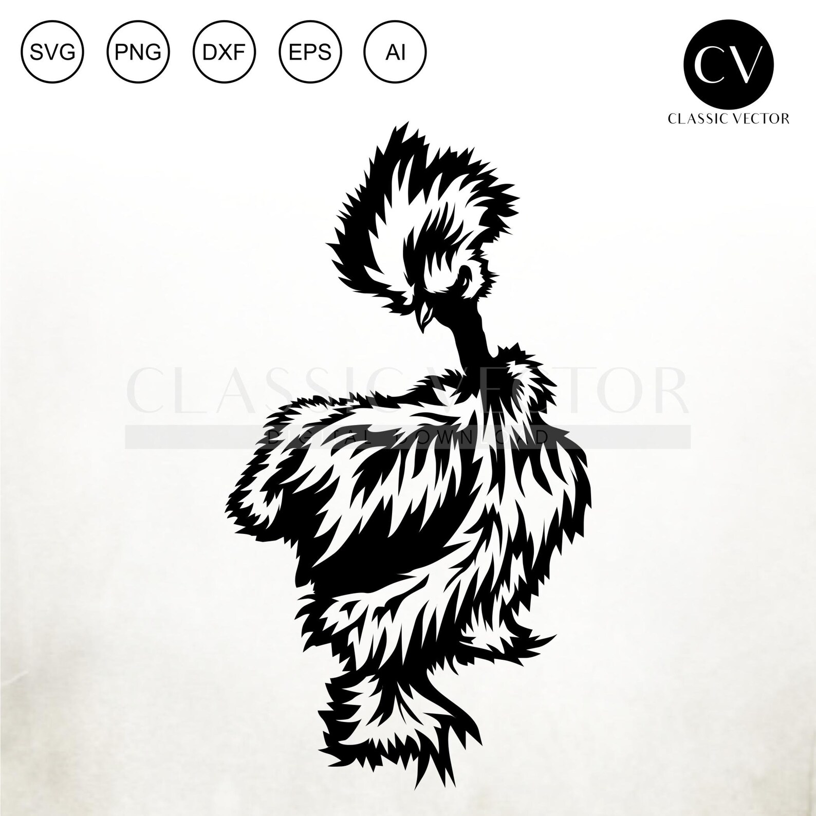 Showgirl Silkie Chicken SVG Beautiful Silky Chicken SVG - Etsy