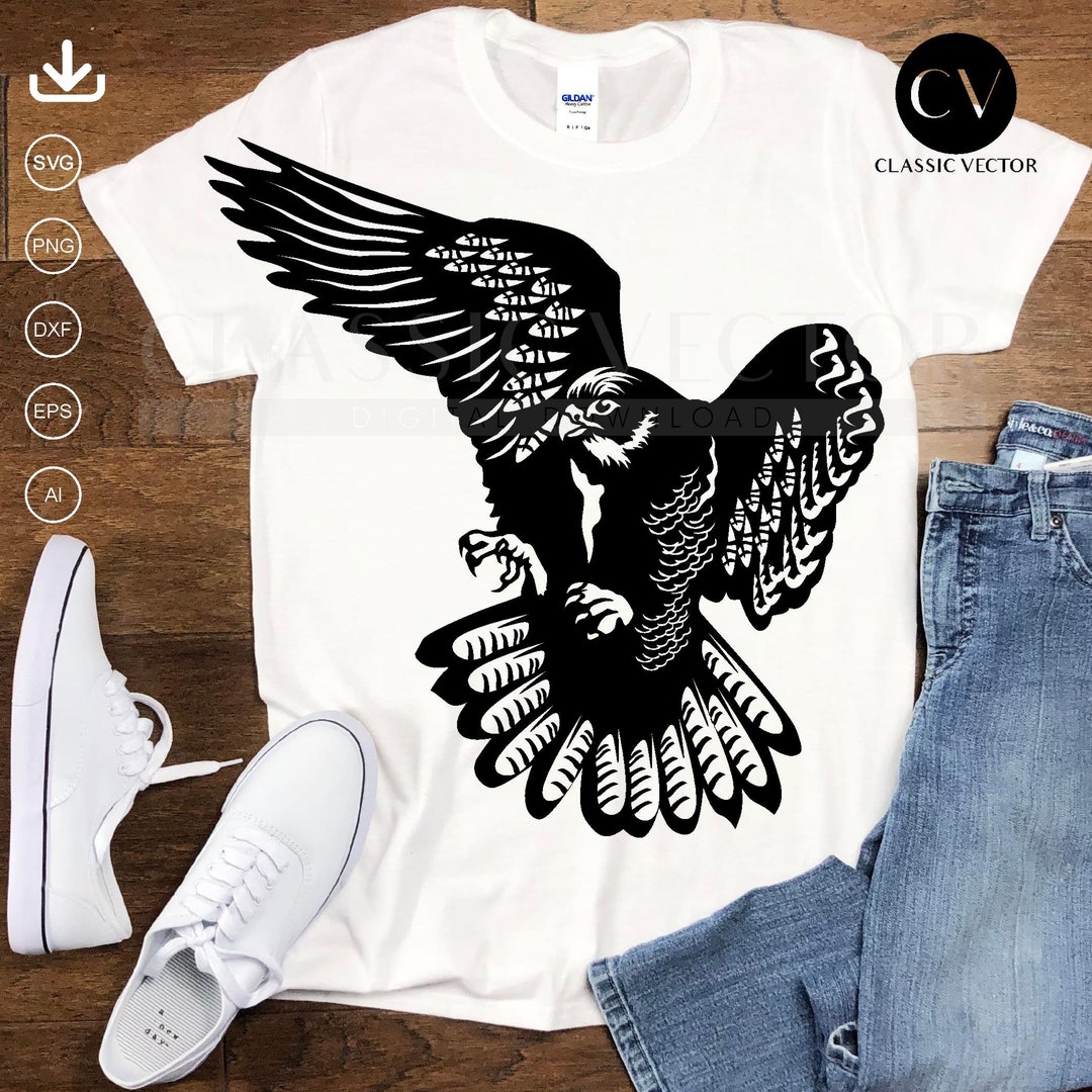 Landing Falcon Art Falcon Svg File - Etsy