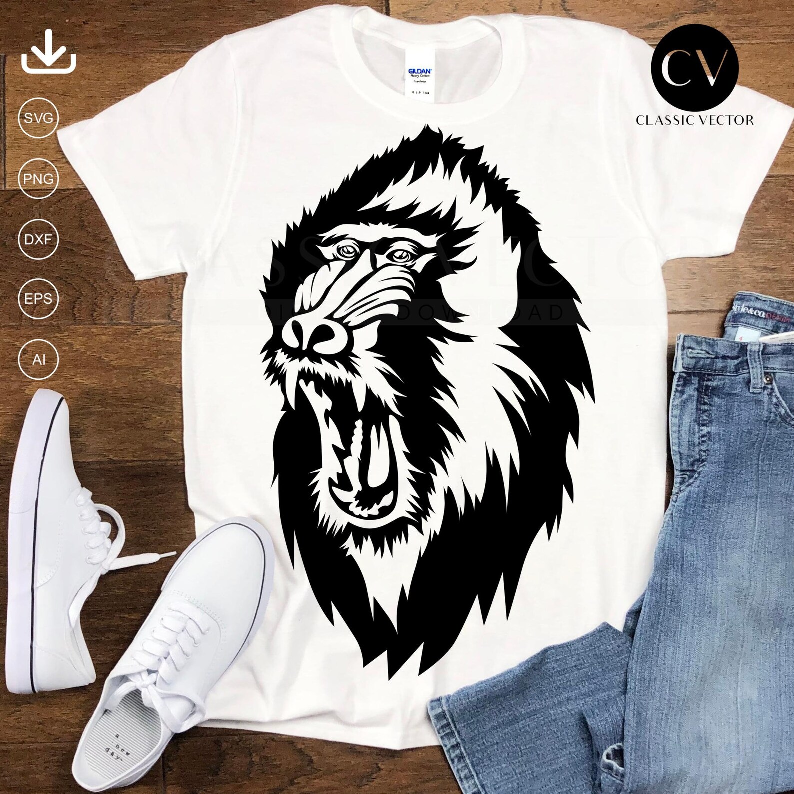 Baboon Angry Face Svg - Monkey Head SVG File - Etsy