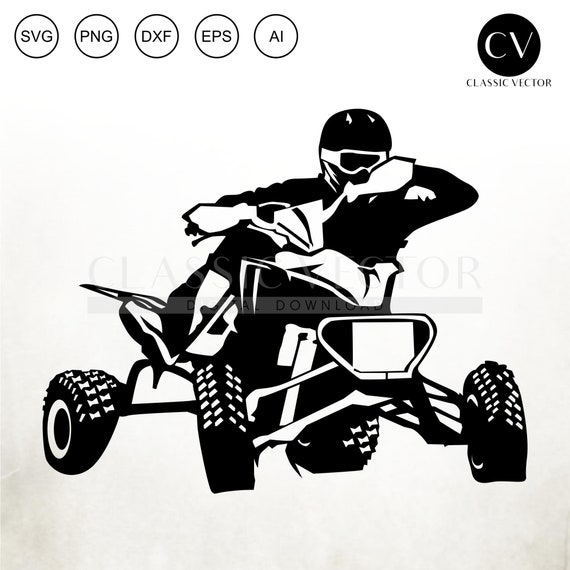 Quad Mom Quad Girl Quad Silhouette ATV Art File Atv | Etsy