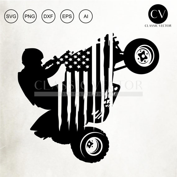 Patriotic Quad Quad Svg Atv Svg ATV Cut File Quad Riding - Etsy