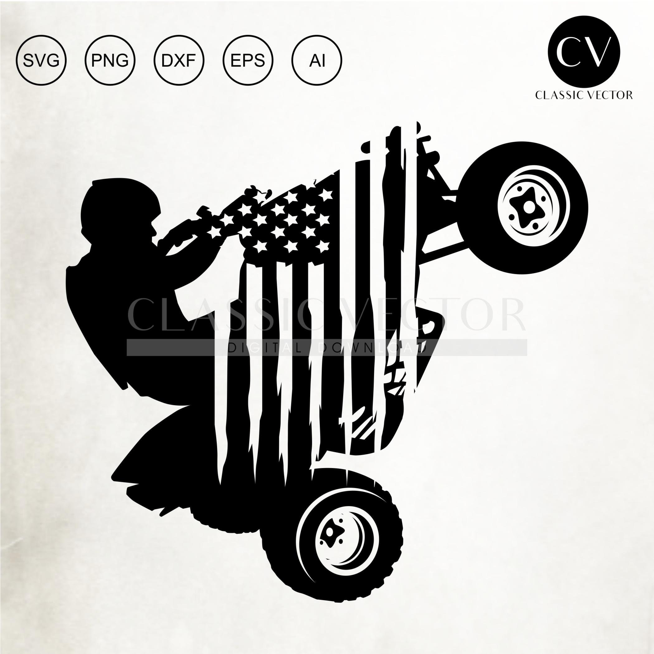 Patriotic Quad Quad Svg Atv Svg ATV Cut File Quad Riding - Etsy