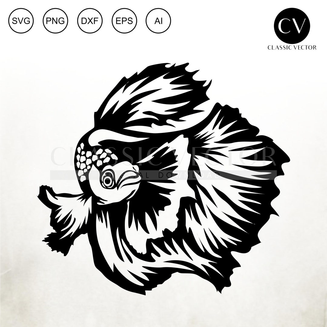 Siamese Fighting Fish, Betta Fish Svg, Fish Svg, Aquarium Fish Svg ...