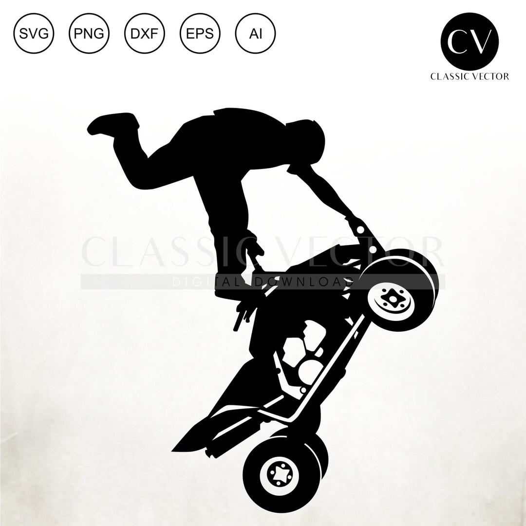 Cool ATV Stunt, Stunt, Quad Riding Svg, Quading Svg, Dirt Riding, Mud ...