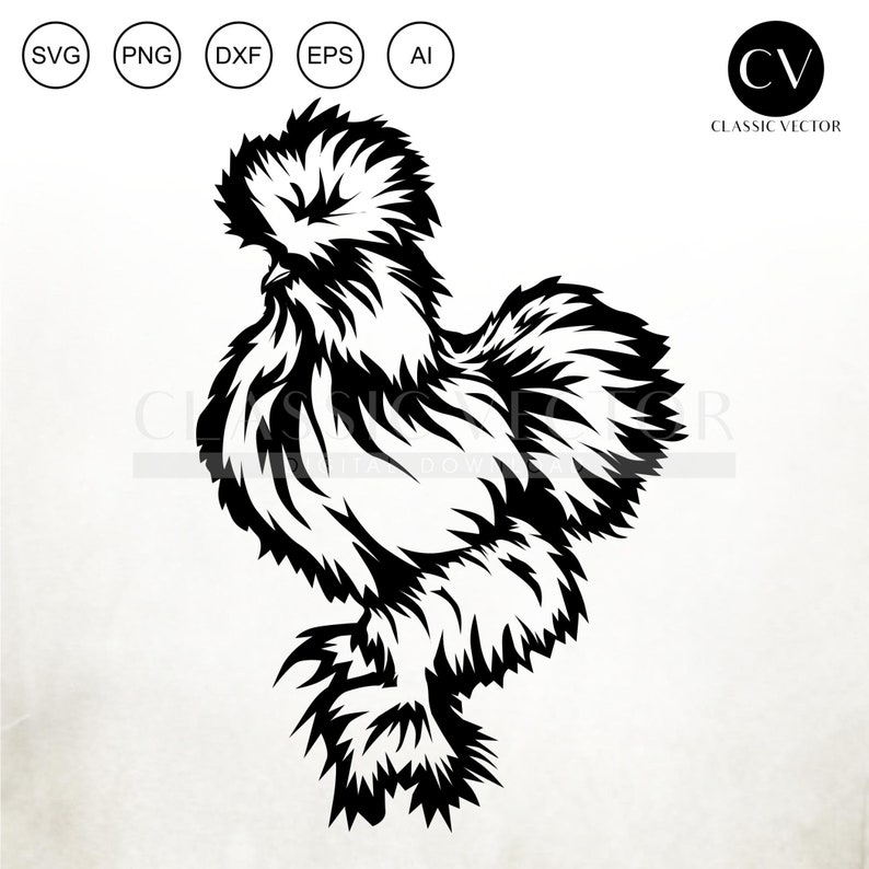 Cute Silkie Bird Fluffy Silky Chicken SVG Silkie Chicken - Etsy