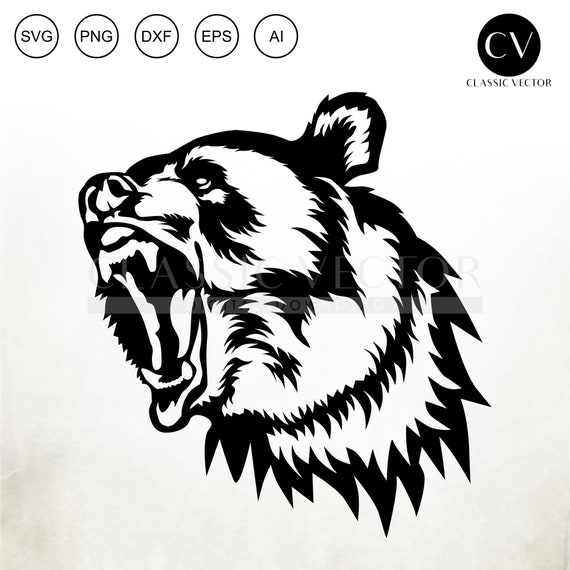 Angry Bear Svg - Etsy