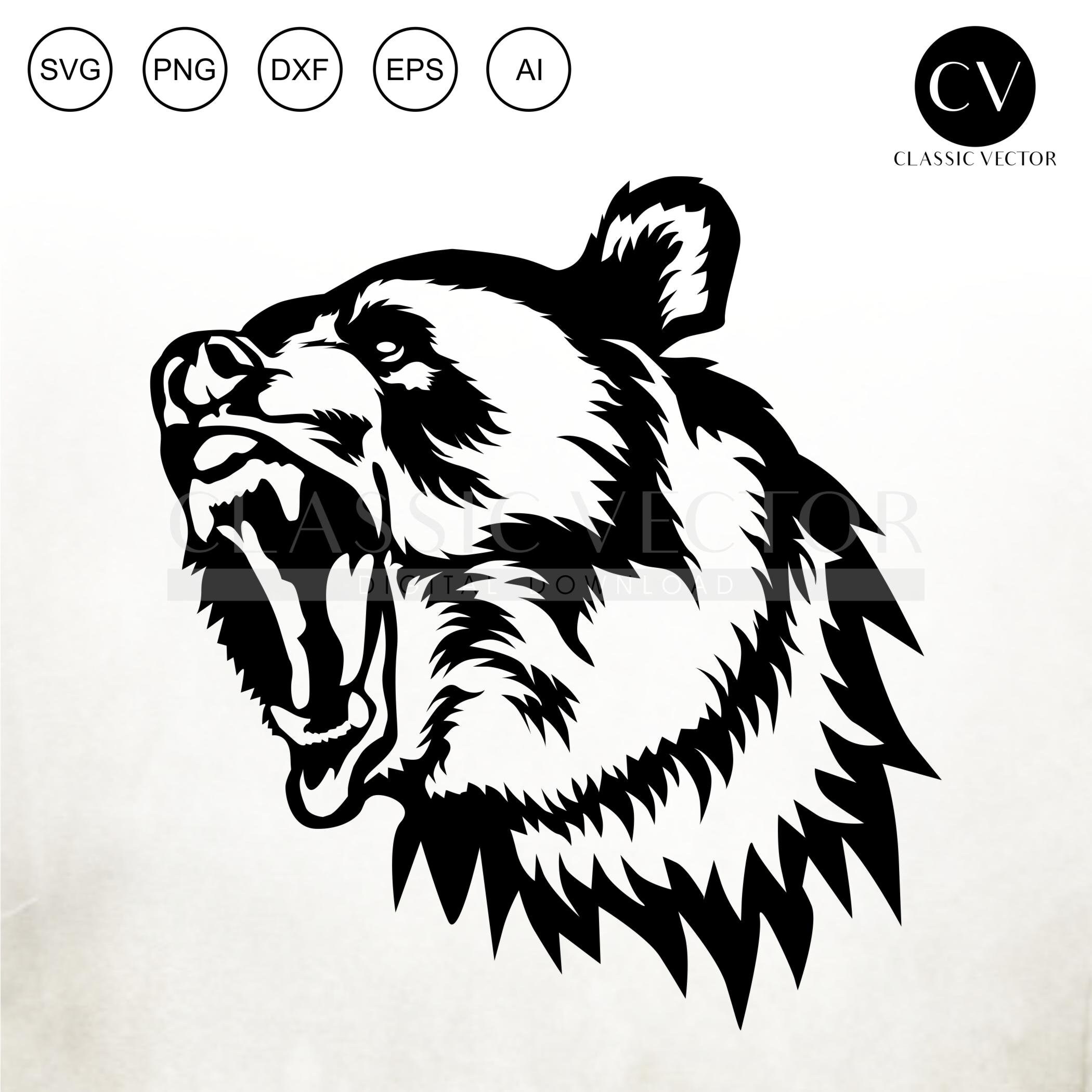 Angry Bear Svg - Etsy