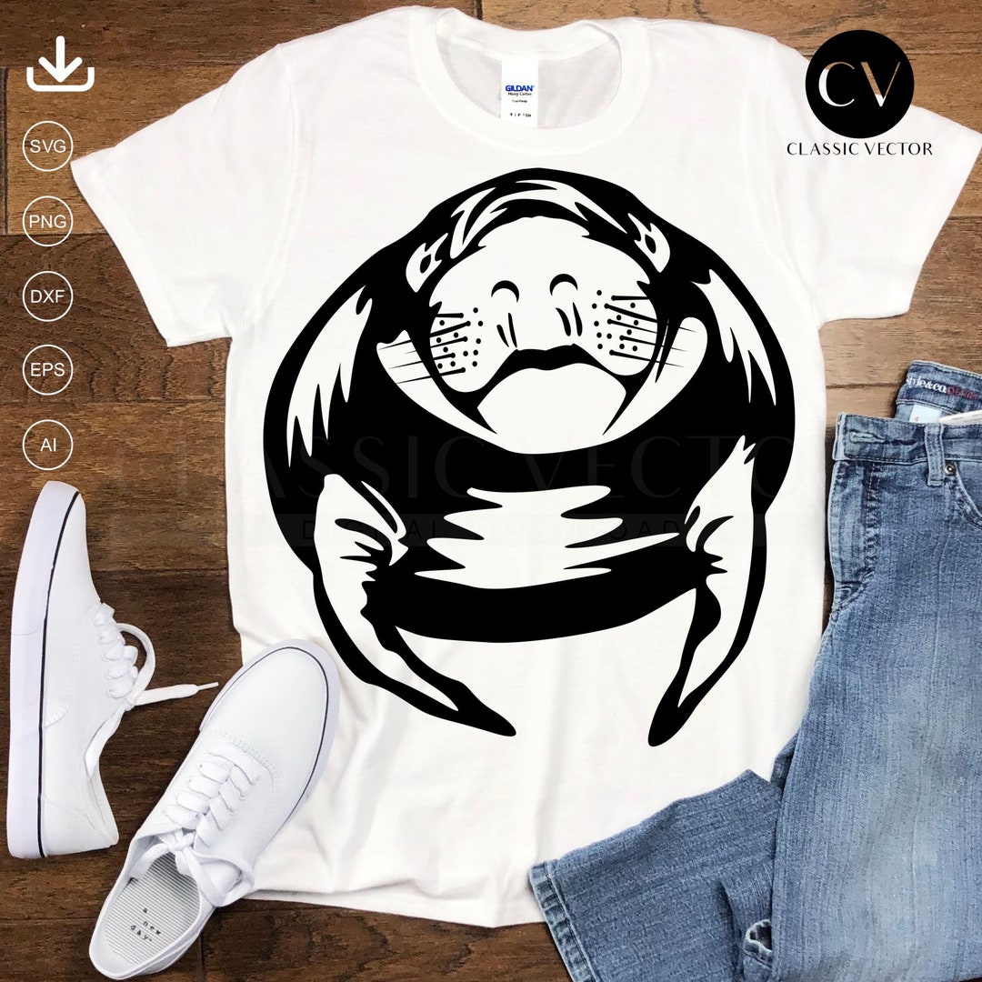 Beautiful Manatee Svg - Etsy