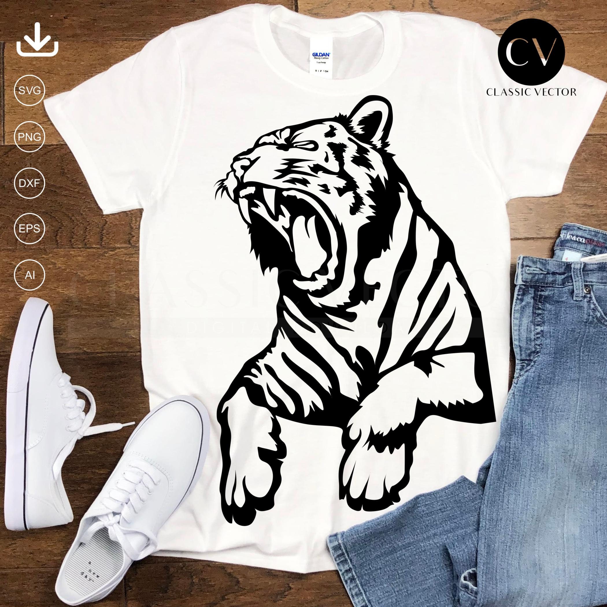 Roaring Tiger Peeking SVG | Etsy