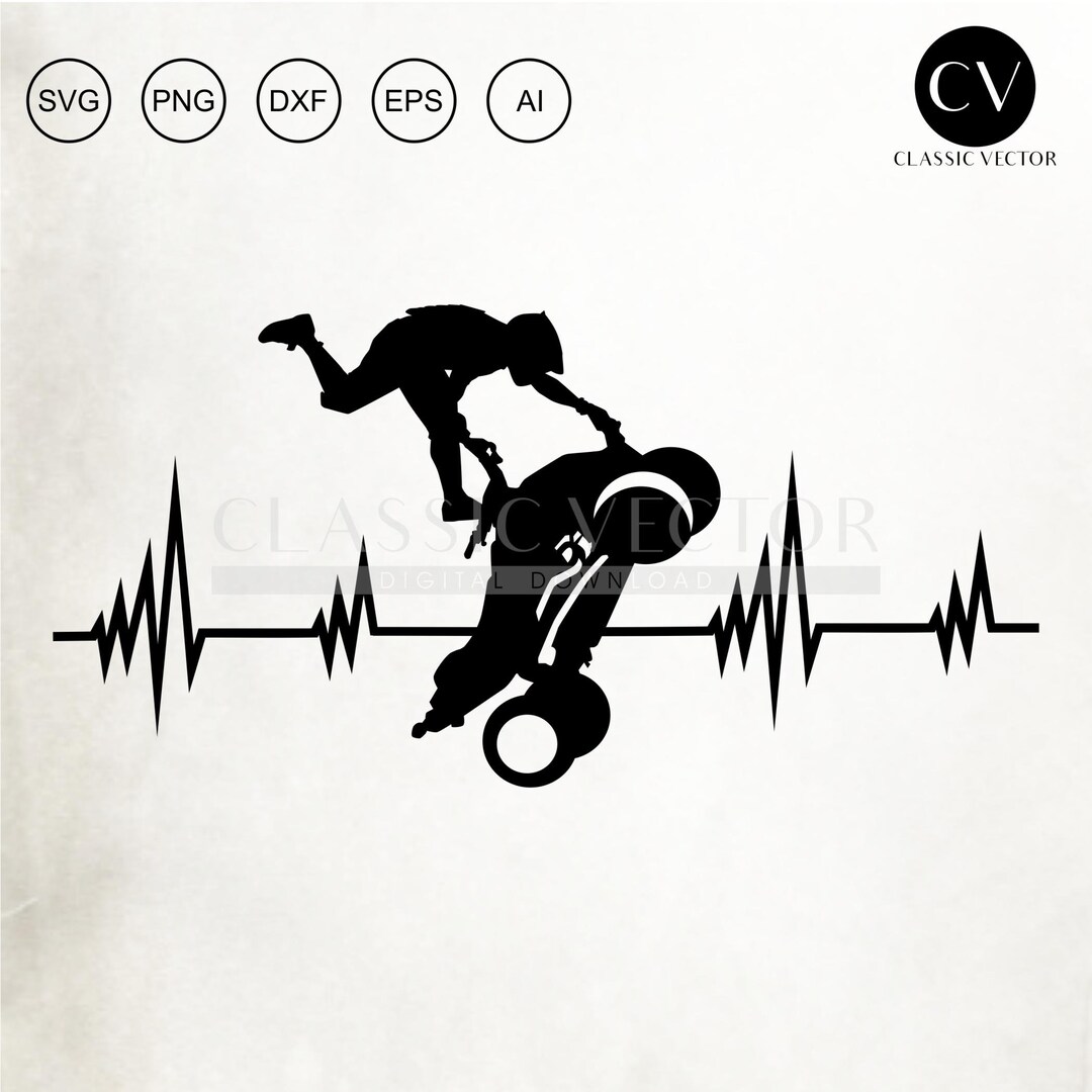 ATV Heartbeat - Quad Svg, Atv Svg, ATV Cut File, Quad Riding Svg ...
