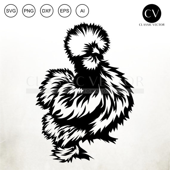 Chicken Girl SVG Silkie Chicken Cute Chicken Beautiful Silky Chicken ...