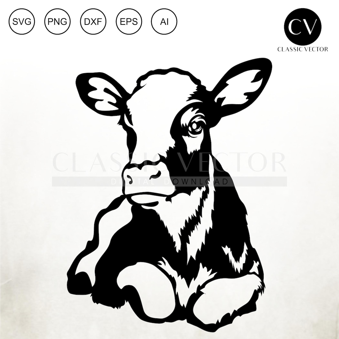 Cute Calf Svg, Calf Png, Calf Vector, Calf Cricut File, Calf Silhouette ...