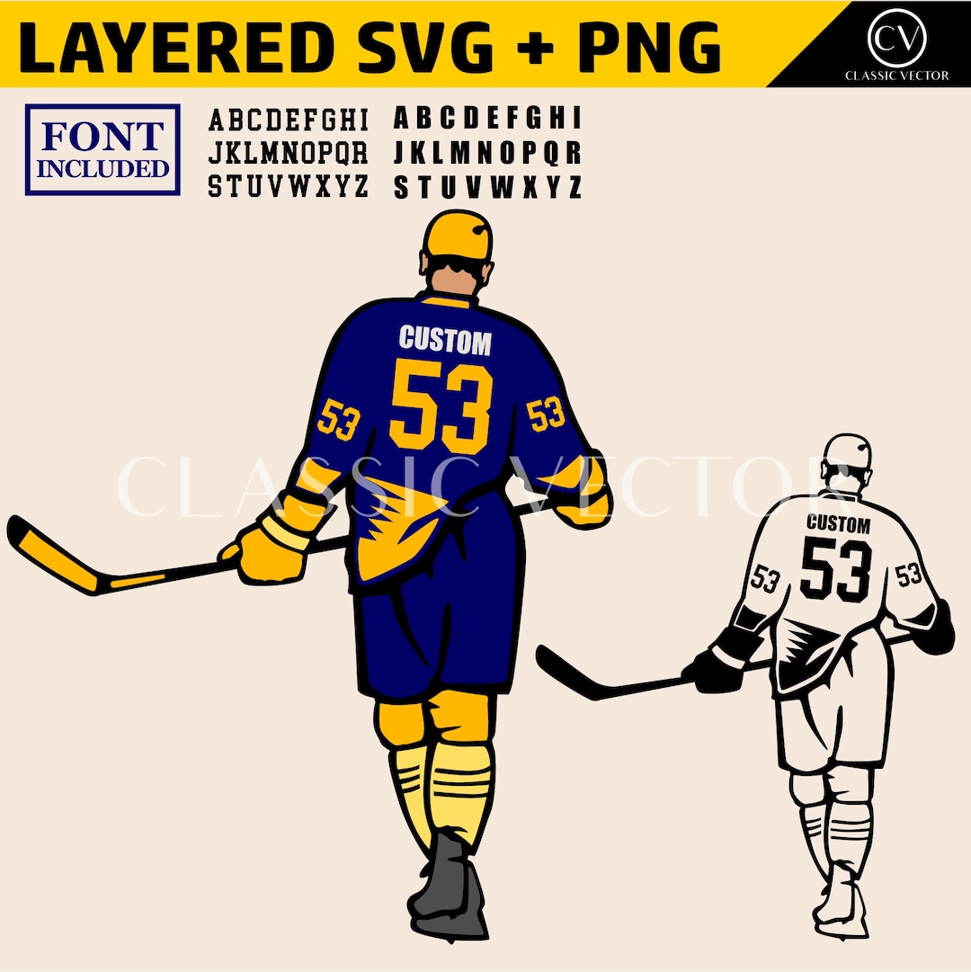 Customizable Ice Hockey Player SVG + PNG - Personalize Your Passion ...