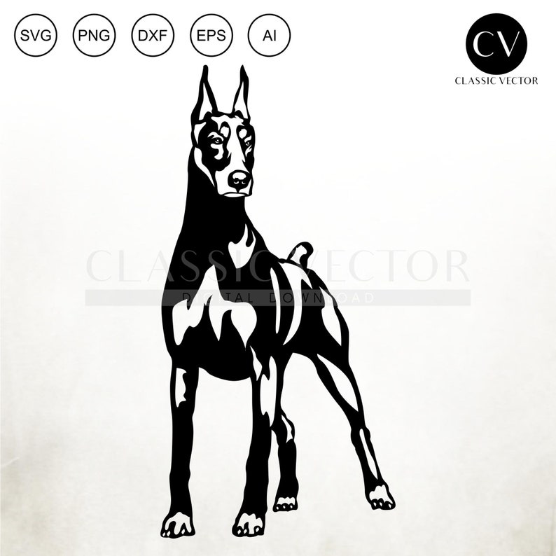 Doberman Svg Doberman Png Doberman Silhouette Doberman - Etsy