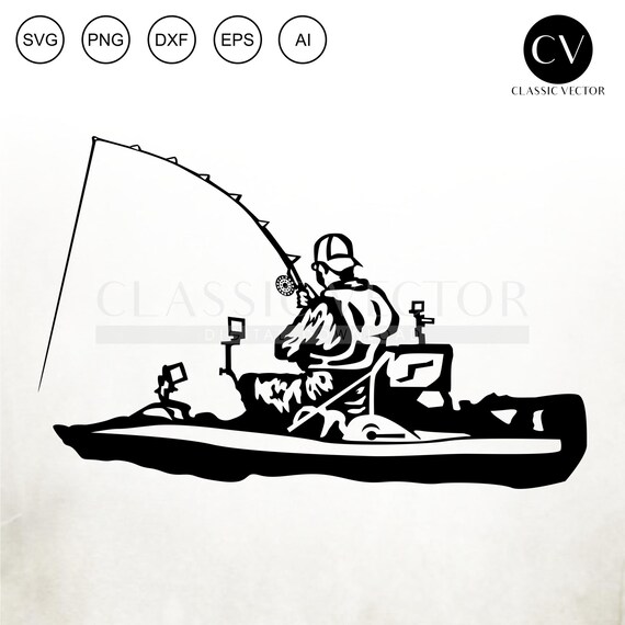 Boat Fishing SVG Fishing Boat Clipart | Etsy