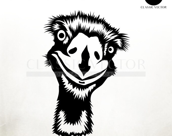 Angry Ostrich Clipart Vector Graphic Svg Png Jpg Eps African Animal ...