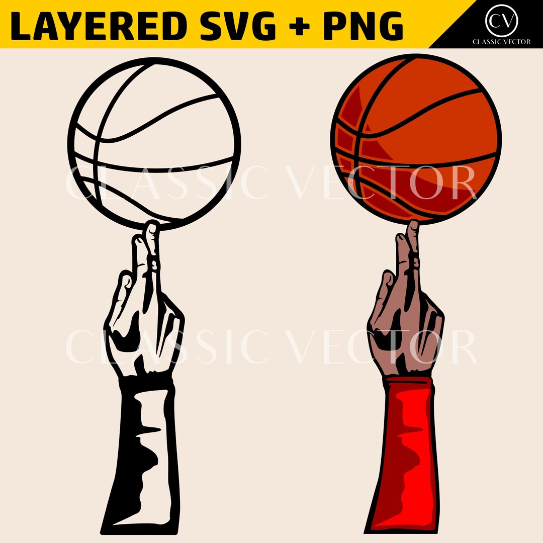 Dynamic Layered Basketball Finger Spin SVG + PNG - Digital Download for ...