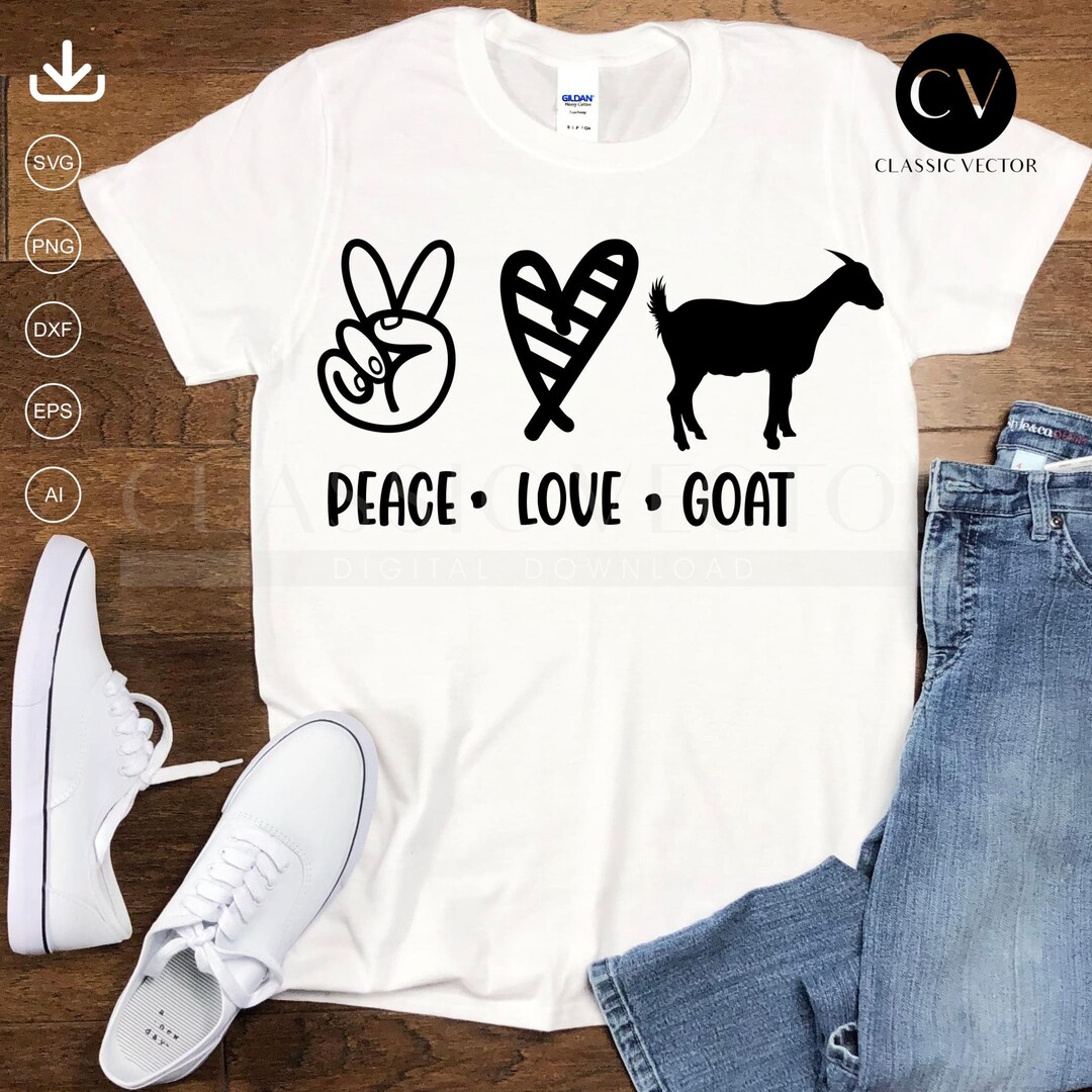 Peace Love Goat Svg File - Etsy