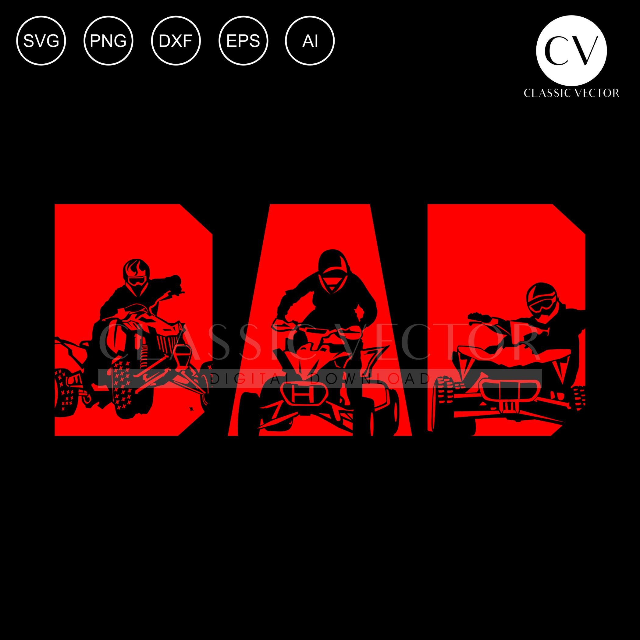 ATV Dad Svg Quad Dad Svg Atv Svg ATV Cut File Quad Riding - Etsy