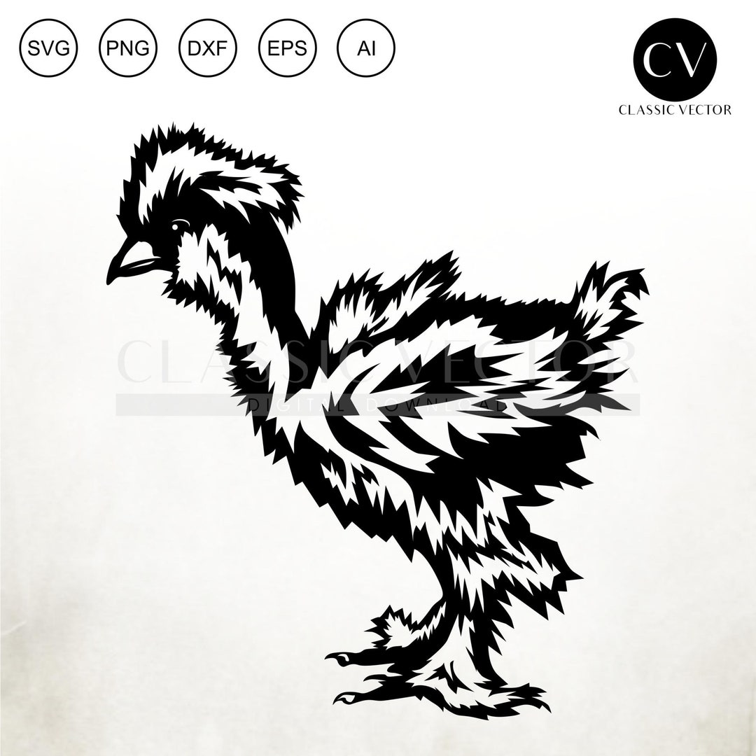 Silkie Chick Svg Chick Svg, Chick Png, Chick Cutfile, Chick Vector ...