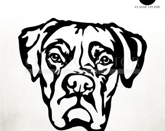Boxer Head Svg - Etsy