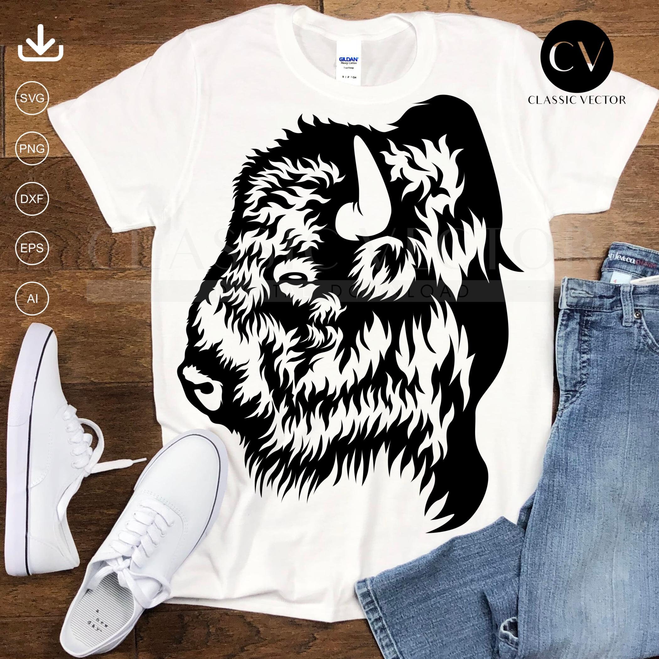 Bison Head Svg File - Etsy