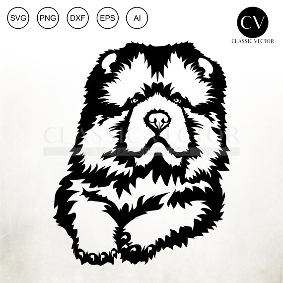 Cute Chow Chow SVG | Etsy