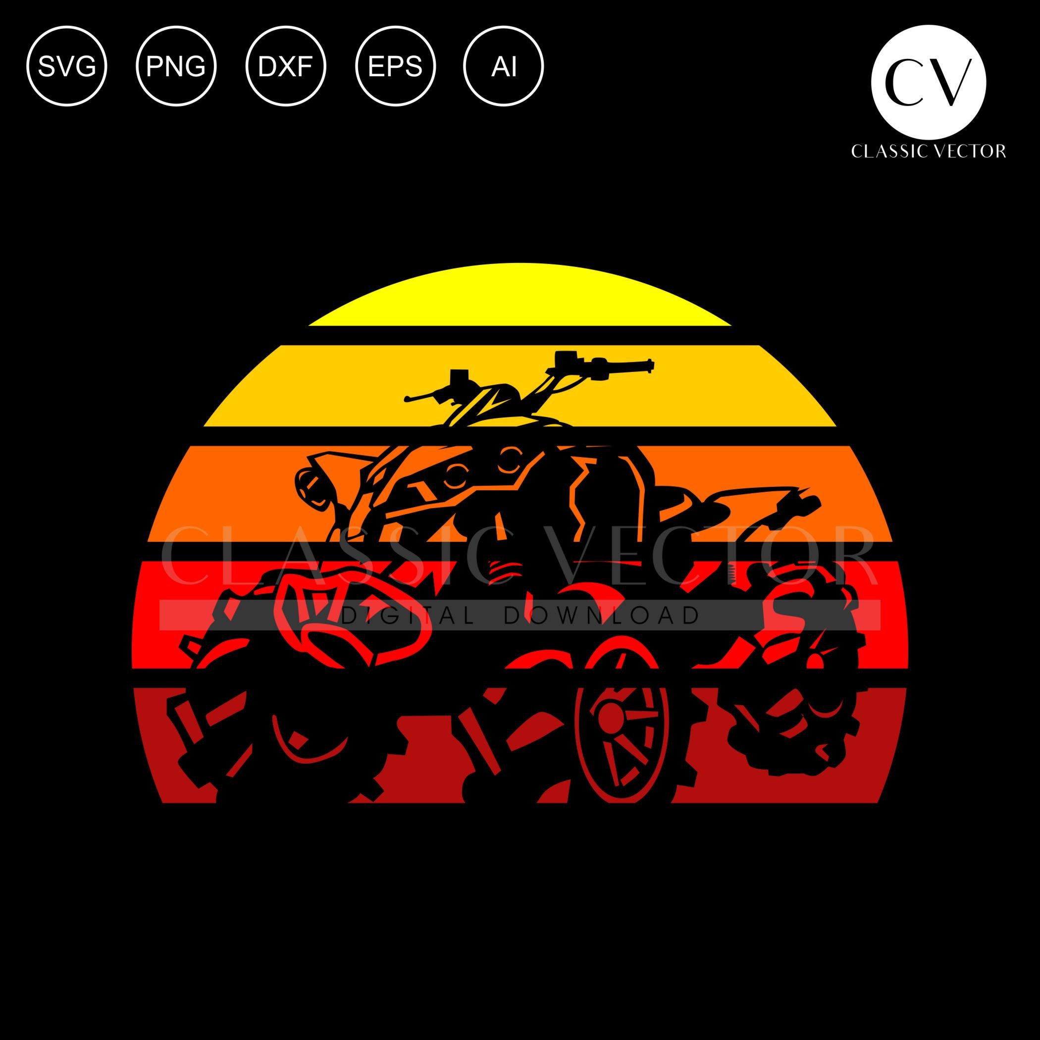 Cool Sunset ATV Bike Svg Atv Svg ATV Bike Quad Riding Svg | Etsy