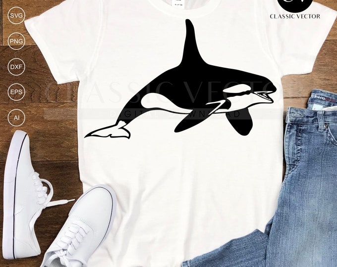 Killer Whale SVG Orca Clip Art Cut File Silhouette Dxf Eps Png Jpg ...