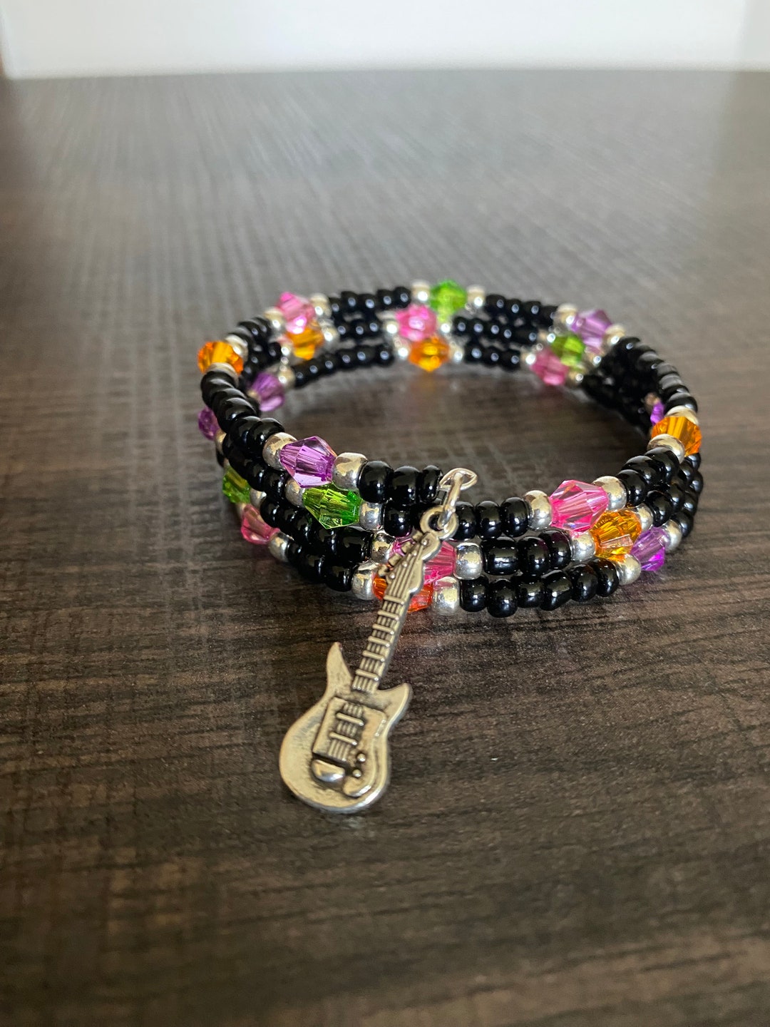 Rock and Roll Memory Wire Bracelet, Rockstar Bracelet, Musician ...