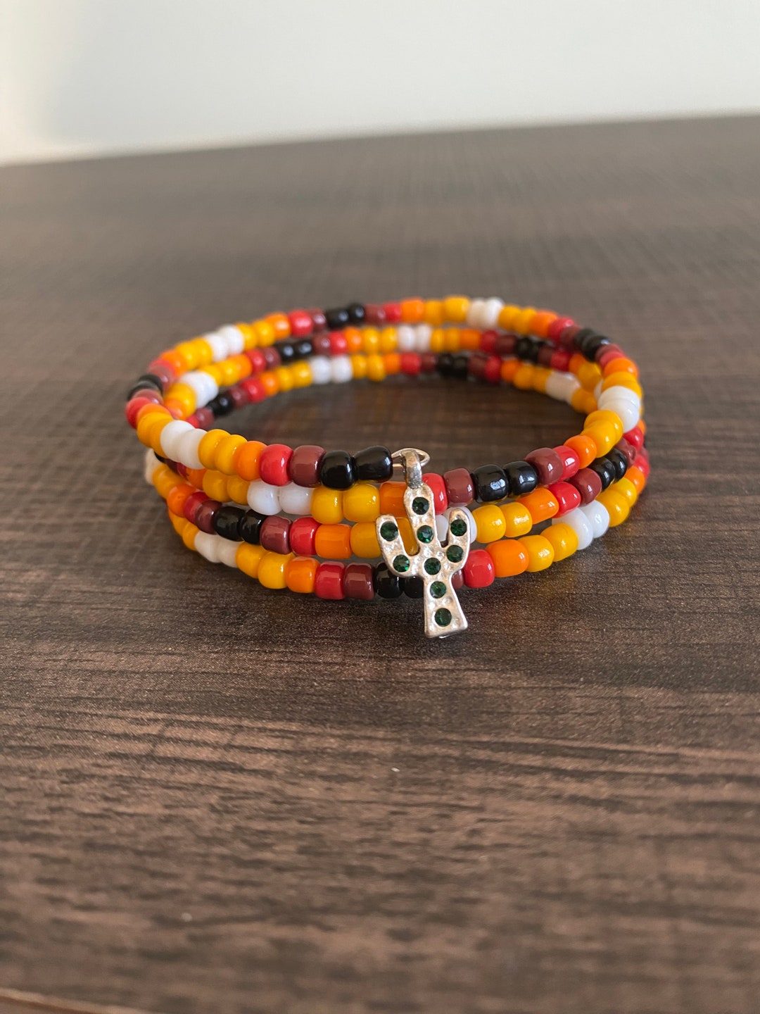 Whiskey Sunset Memory Wire Bracelet, Western Bracelet, Cactus Bracelet ...