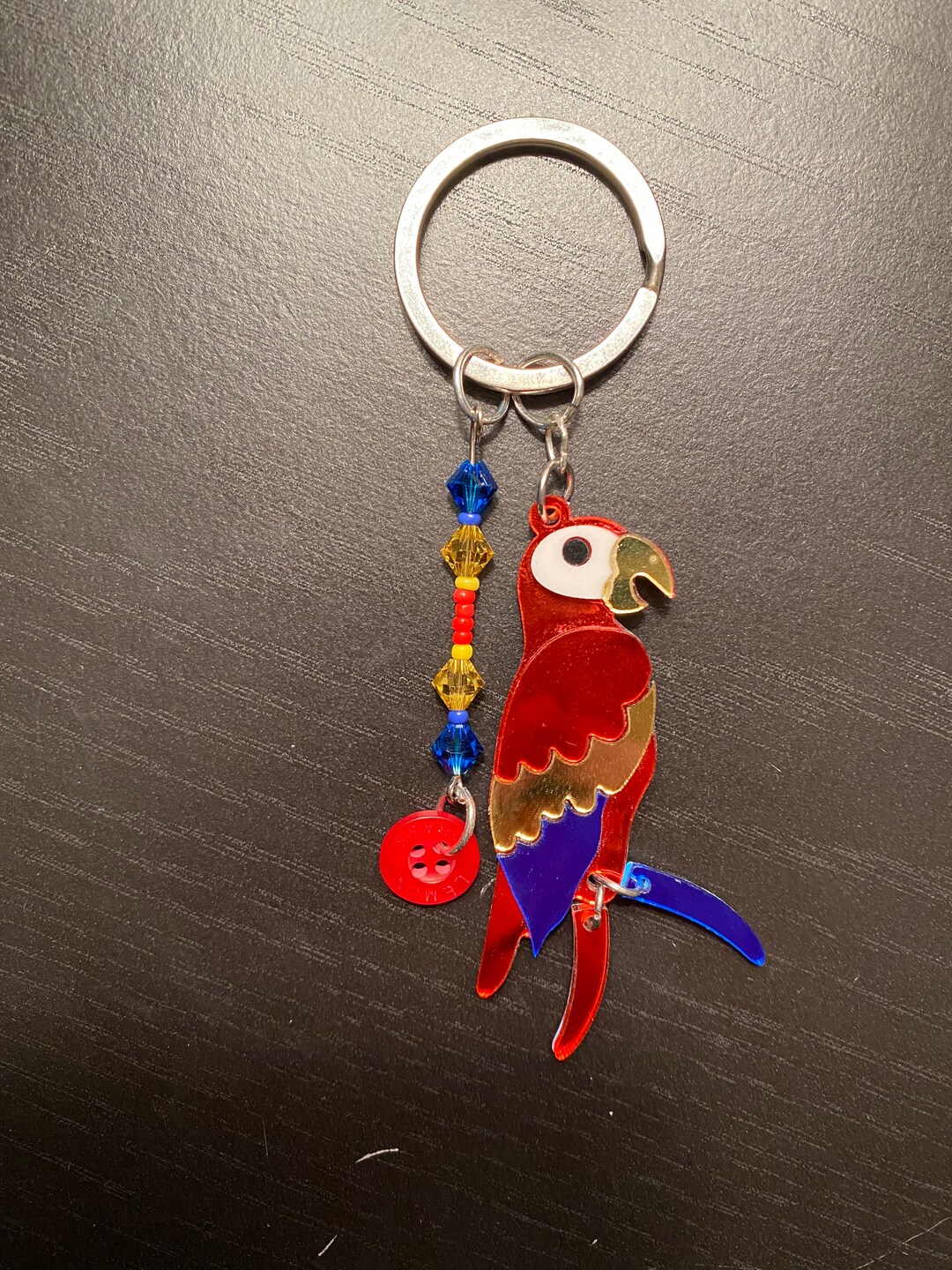 Beaded Macaw Keychain, Bird Lovers, Bird Parent Gifts, Bird Owner Gifts ...