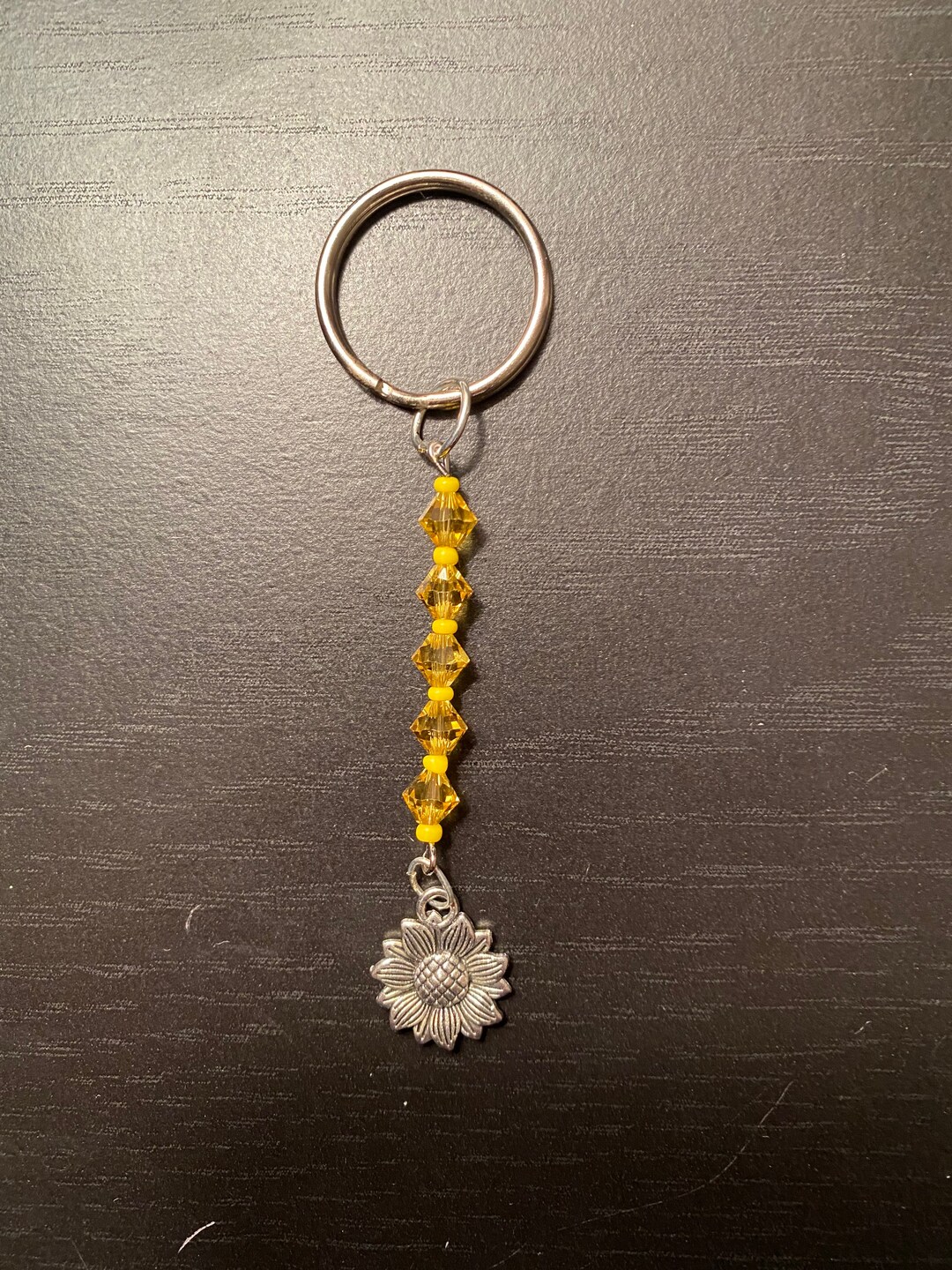 Sunflower Beaded Keychain, Sunflower Lovers, Flower Keychain, Simple ...