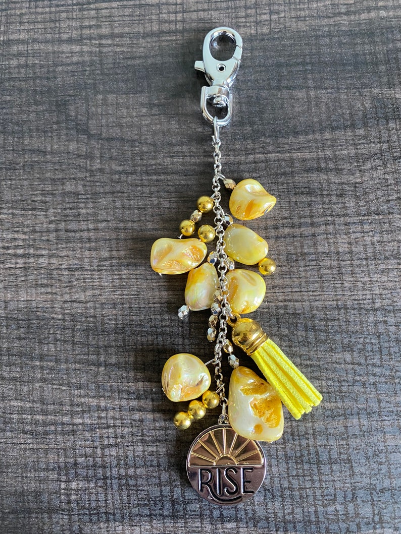 Sunrise Purse Charm/keychain, Chunky Keychain, Yellow Keychain ...