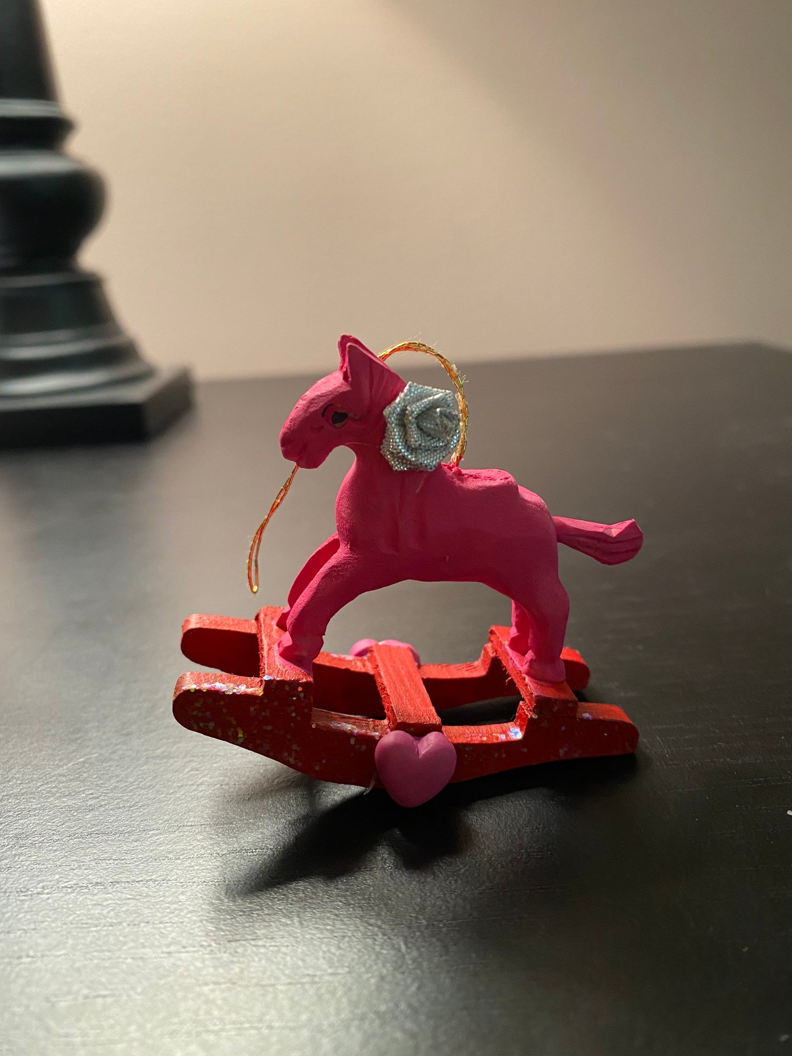 Vintage Wooden Rocking Horse Ornaments, Ornament Set, Kids Tree ...