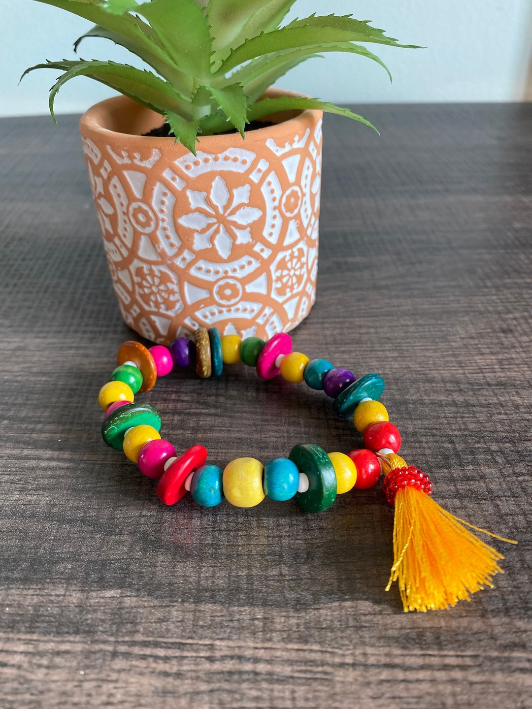 Fiesta Stretch Bracelet, Party Bracelet, Beaded Bracelet, Siesta ...