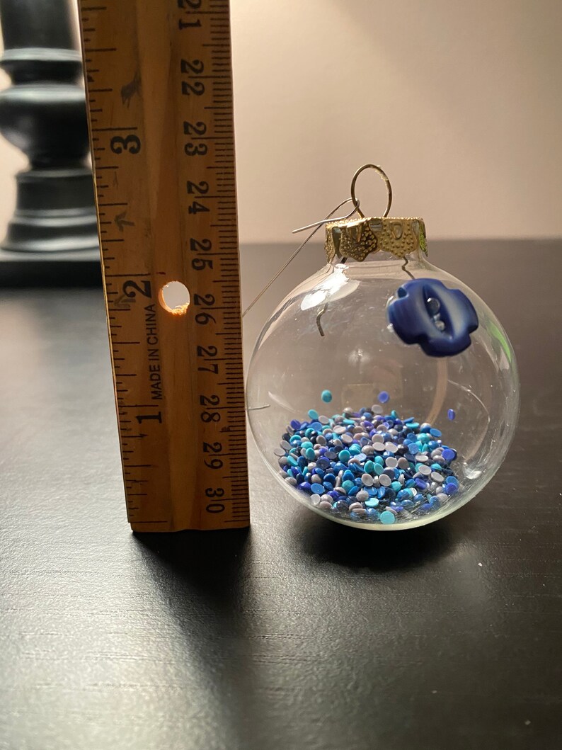 Blue Diamond Glass Ornament, Diamond Painting Ornament, Diamond ...