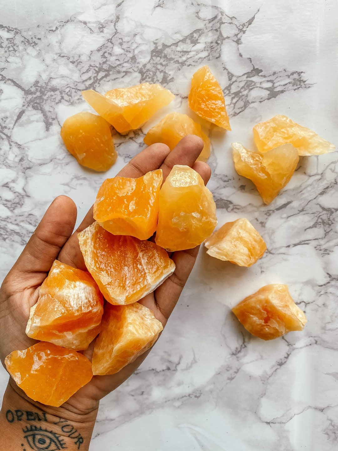 Smooth Orange Calcite, Ethically Sourced Black Owned Calcite Healing ...