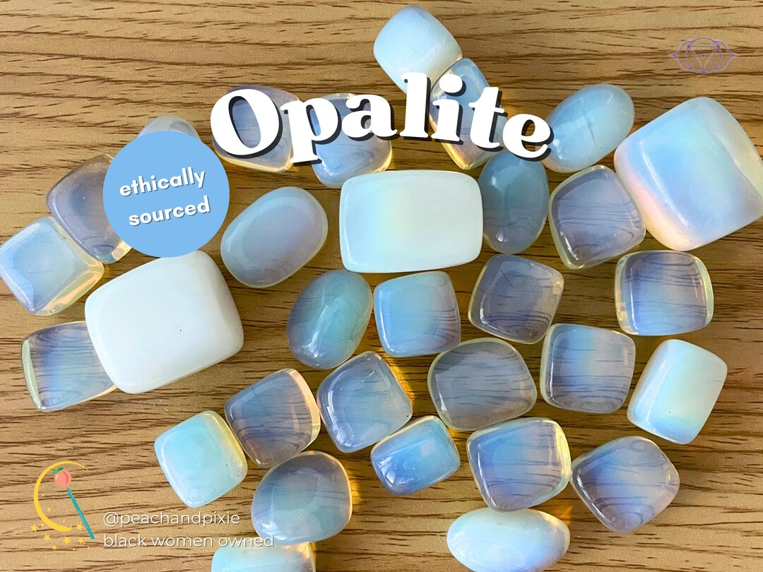 Tumbled Opalite, Ethically Sourced Black Owned Synthetic Opalite Tumble ...