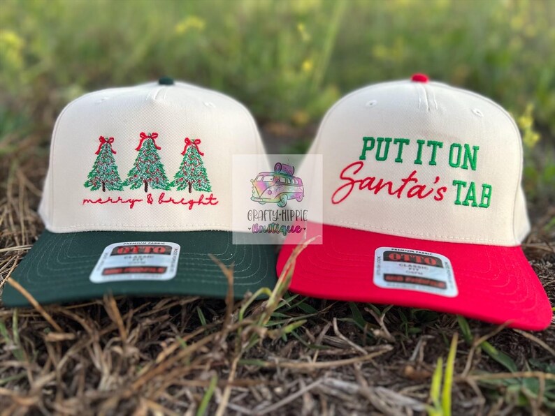 Put It on Santa’s Tab, Red Otto Hat - Etsy
