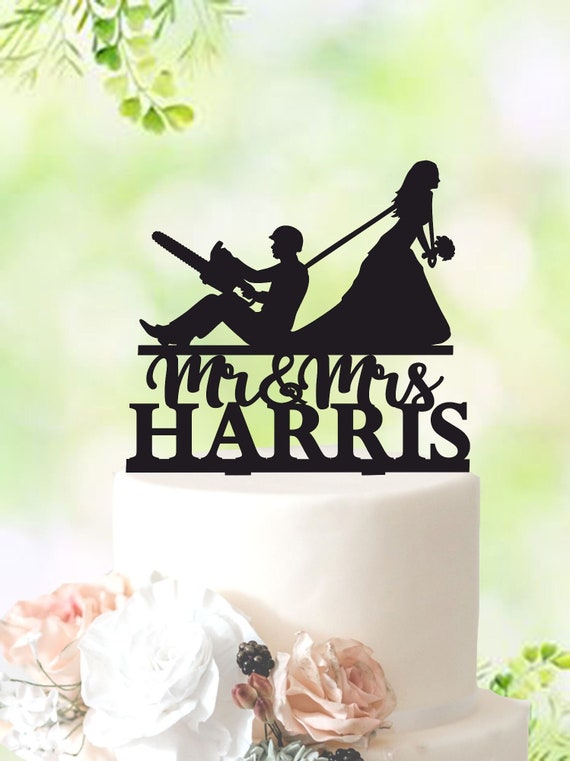 Lumberjack Wedding Cake Topper Logger Cake Topper Bride - Etsy