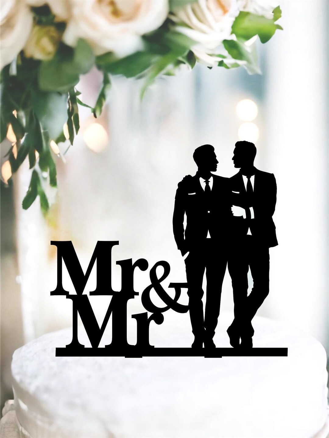 MR and MR Cake Topper, Gay Wedding, Two Grooms Cake Topper, Gay Couple ...