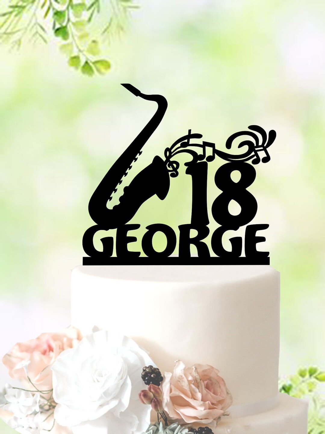 Saxophone Cake Topper, Music Cake Topper, Musician Birthday Decorations ...