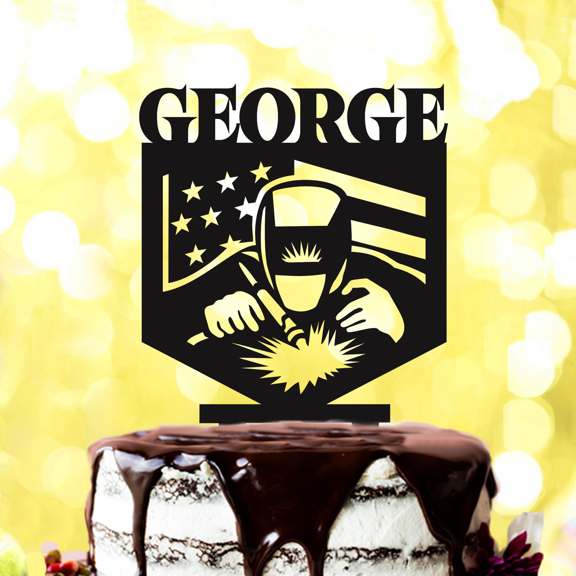 Welder Birthday Cake Topper welding soldering cake topper | Etsy