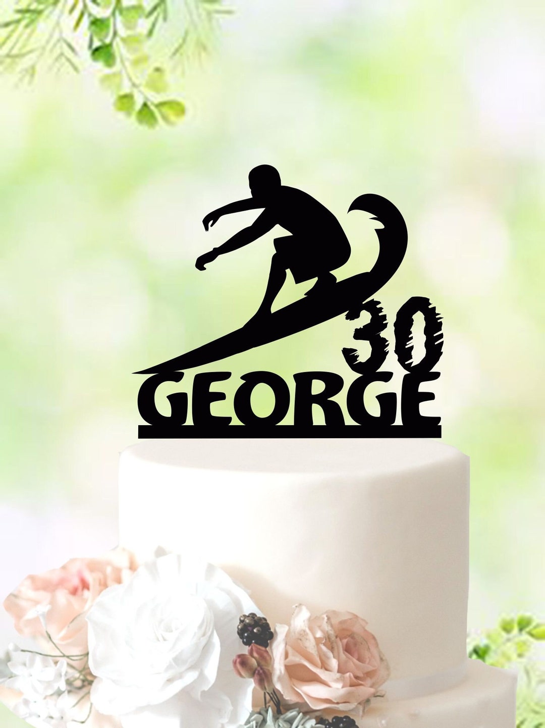 Surfer Birthday Cake Topper, Surfing Cake Topper, Surfer Birthday Cake ...