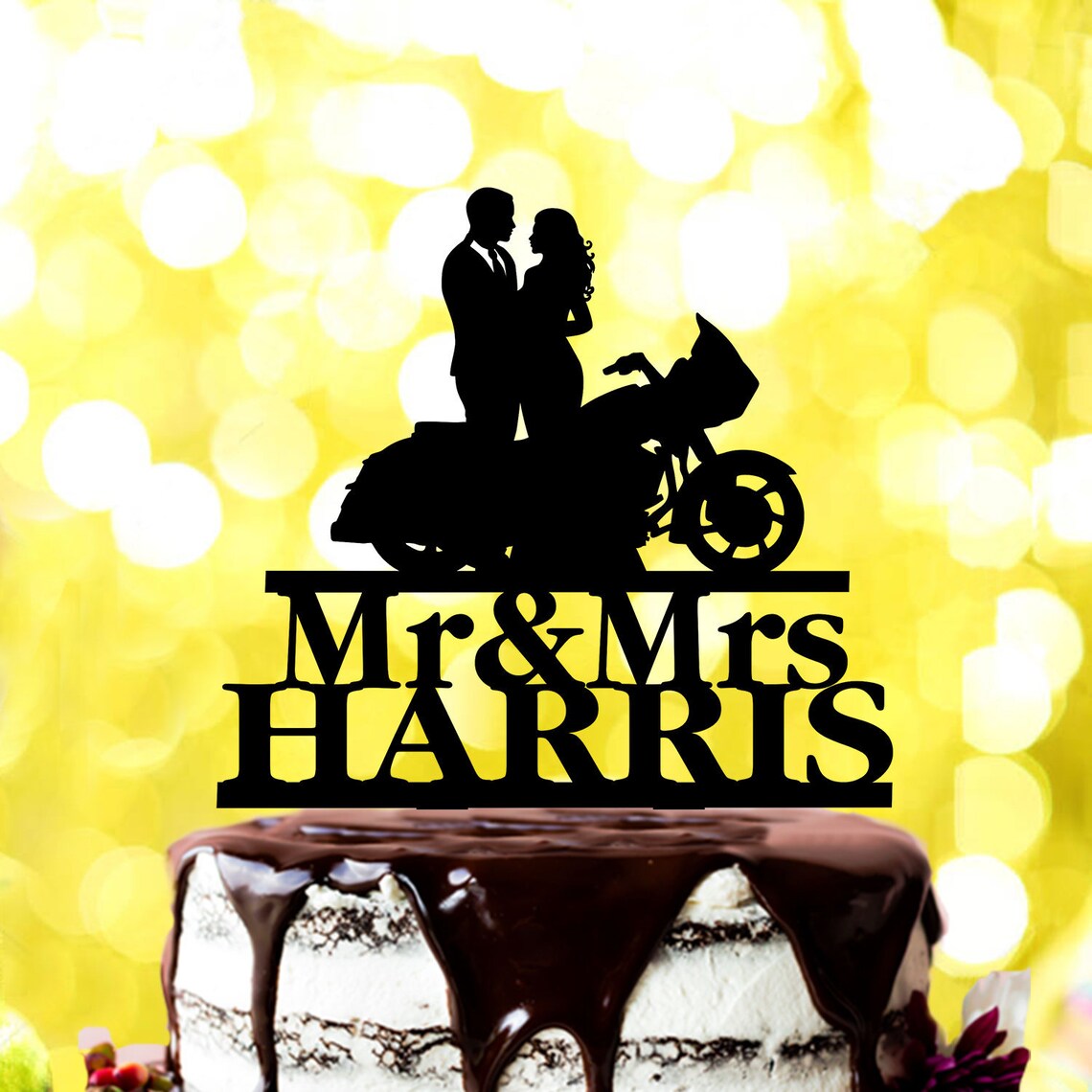 Motorcycle Couple Cake Topper wedding cake topper Ride With | Etsy
