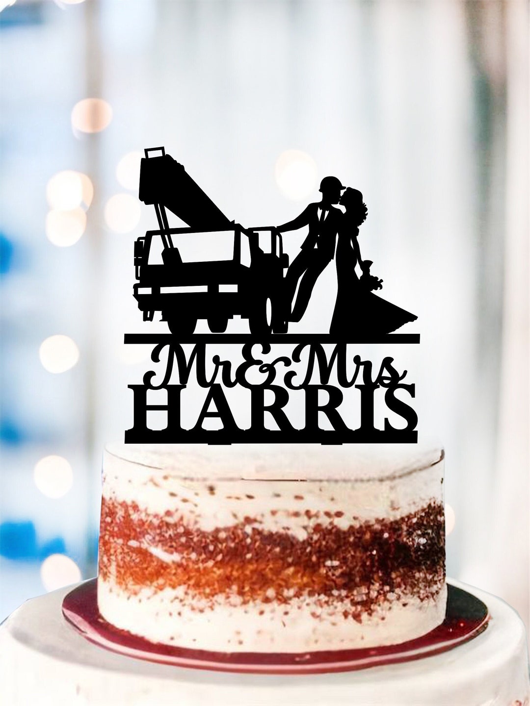 Crane Wedding Cake Topper, Crane Driver and Bride Cake Topper, Mobile ...