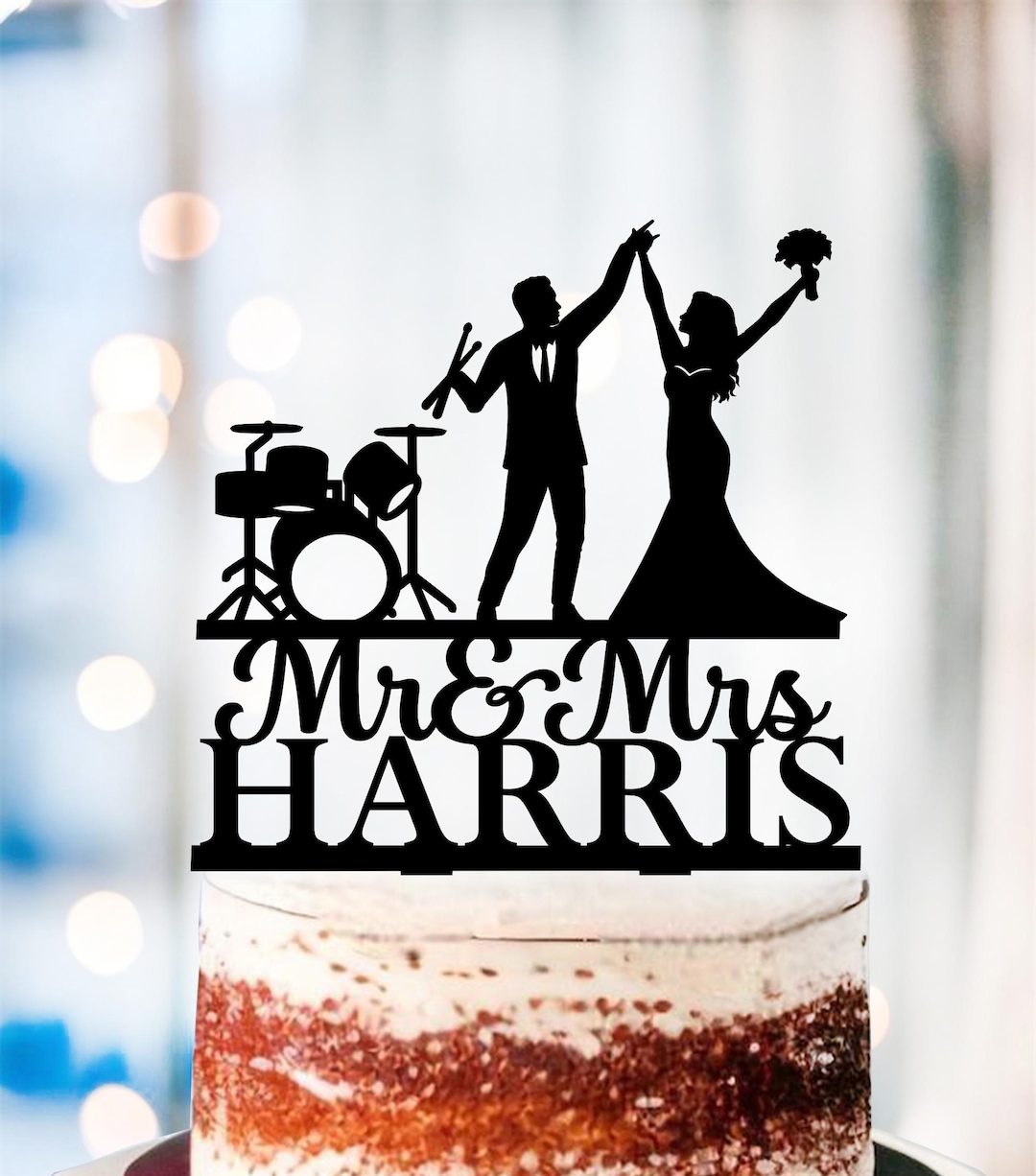 Drummer Wedding Cake Topper, Rockstar Drum Cake Topper, Drum Set Cake ...
